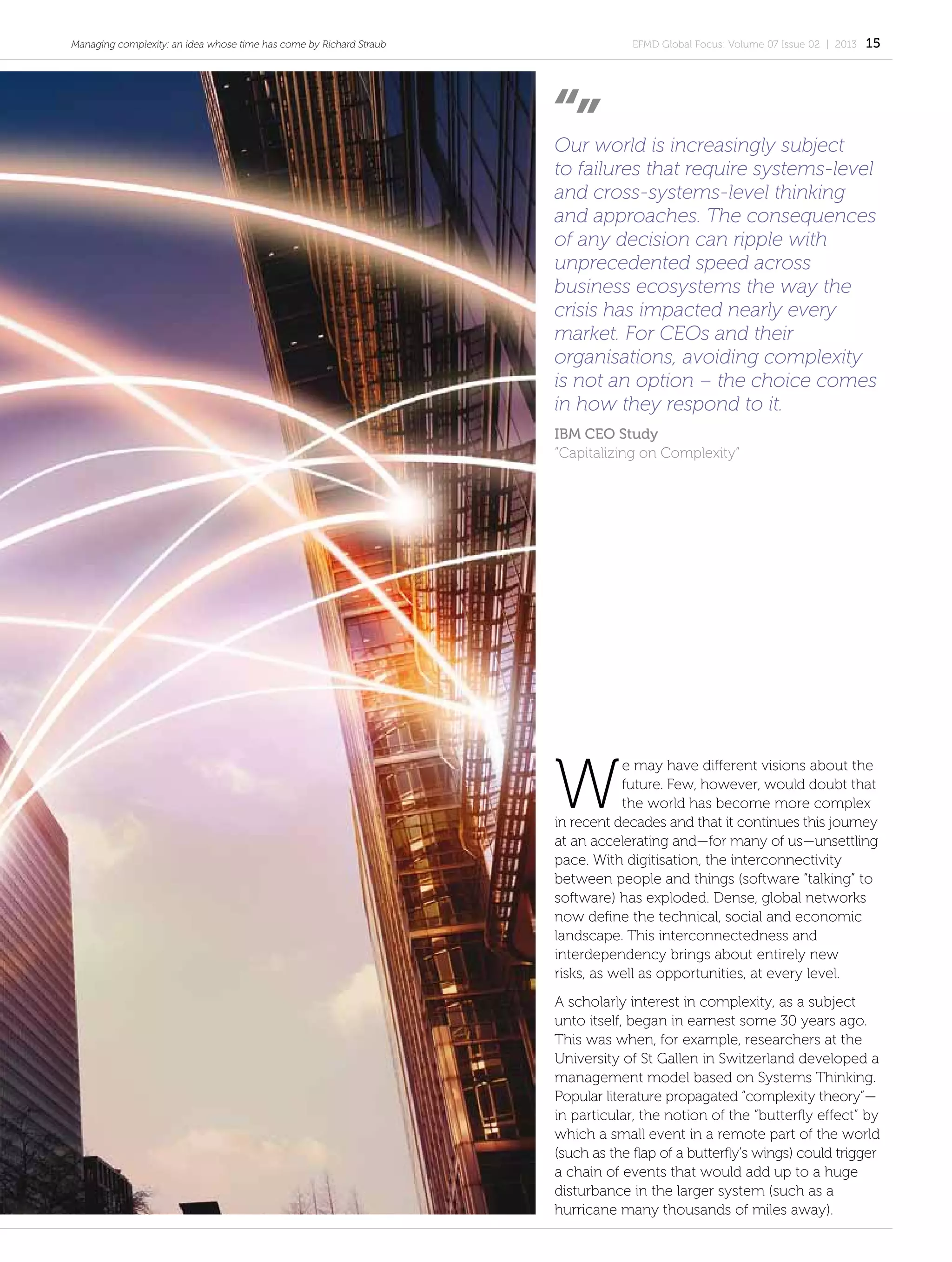 "Managing Complexity" - Article Richard Straub EFMD Global Focus ...