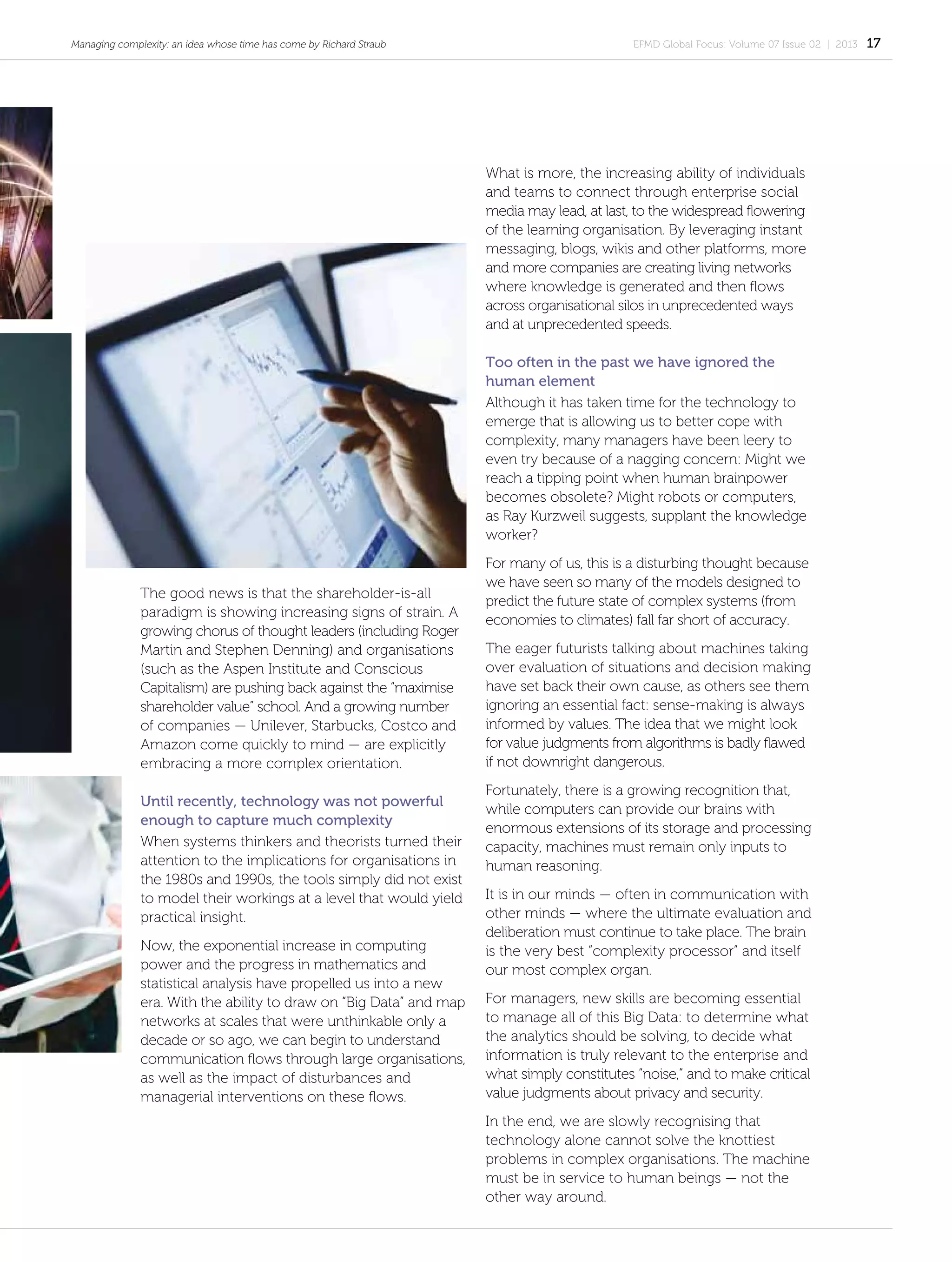 "Managing Complexity" - Article Richard Straub EFMD Global Focus ...