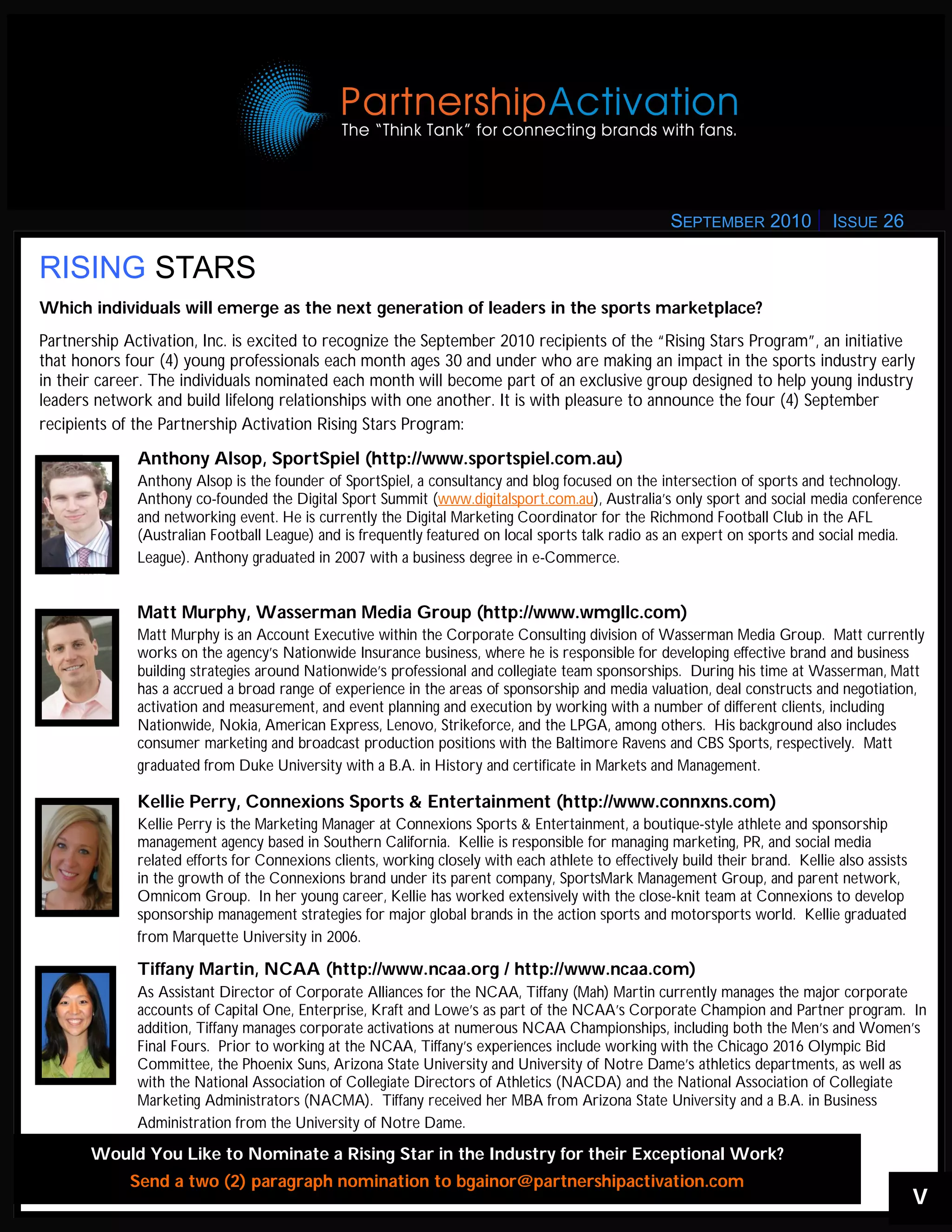 September 2010 Partnership Activation 2.0 Newsletter | PDF