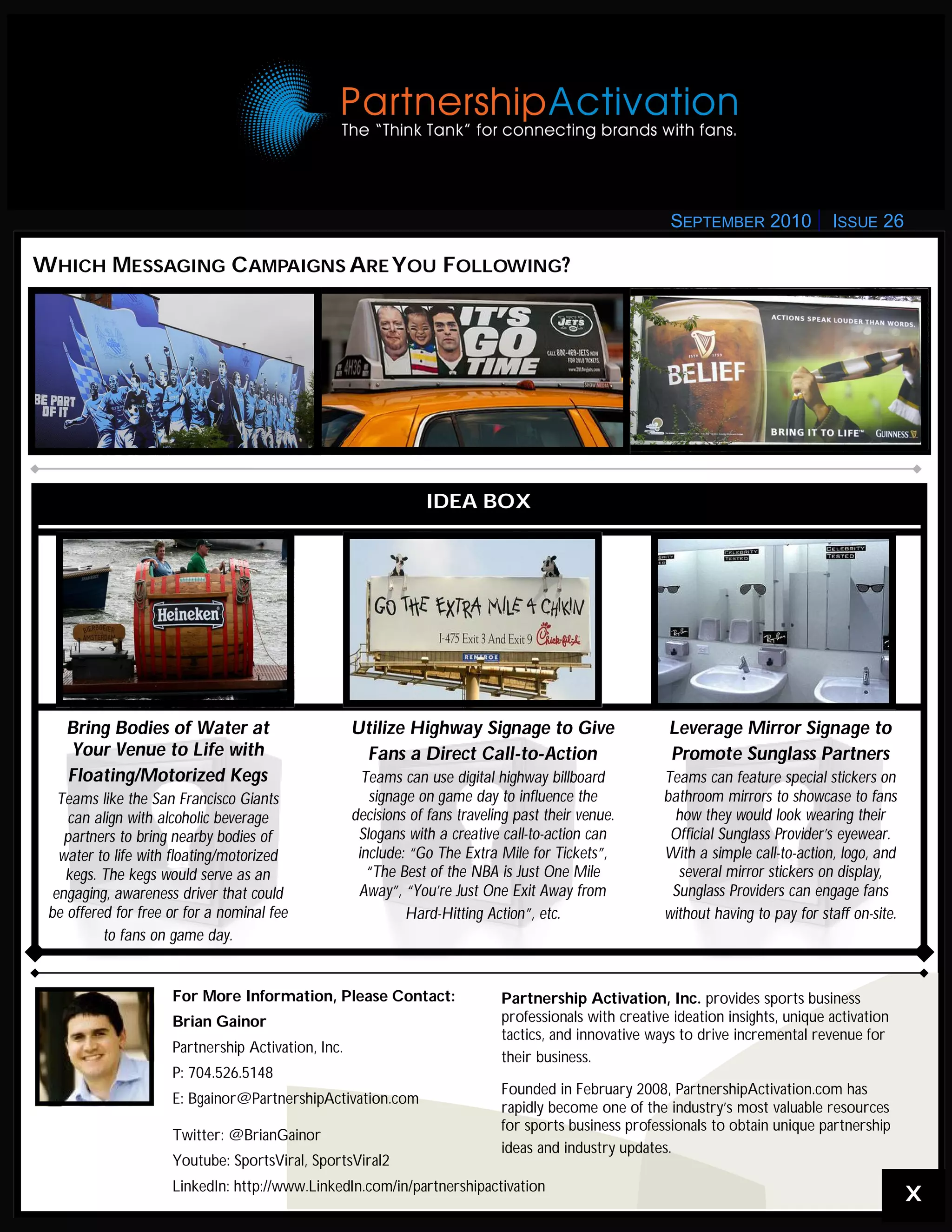 September 2010 Partnership Activation 2.0 Newsletter | PDF