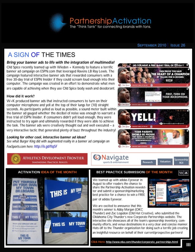 September 2010 Partnership Activation 2.0 Newsletter | PDF
