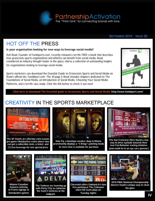 September 2010 Partnership Activation 2.0 Newsletter | PDF