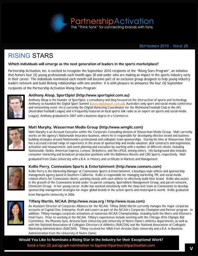 September 2010 Partnership Activation 2.0 Newsletter | PDF