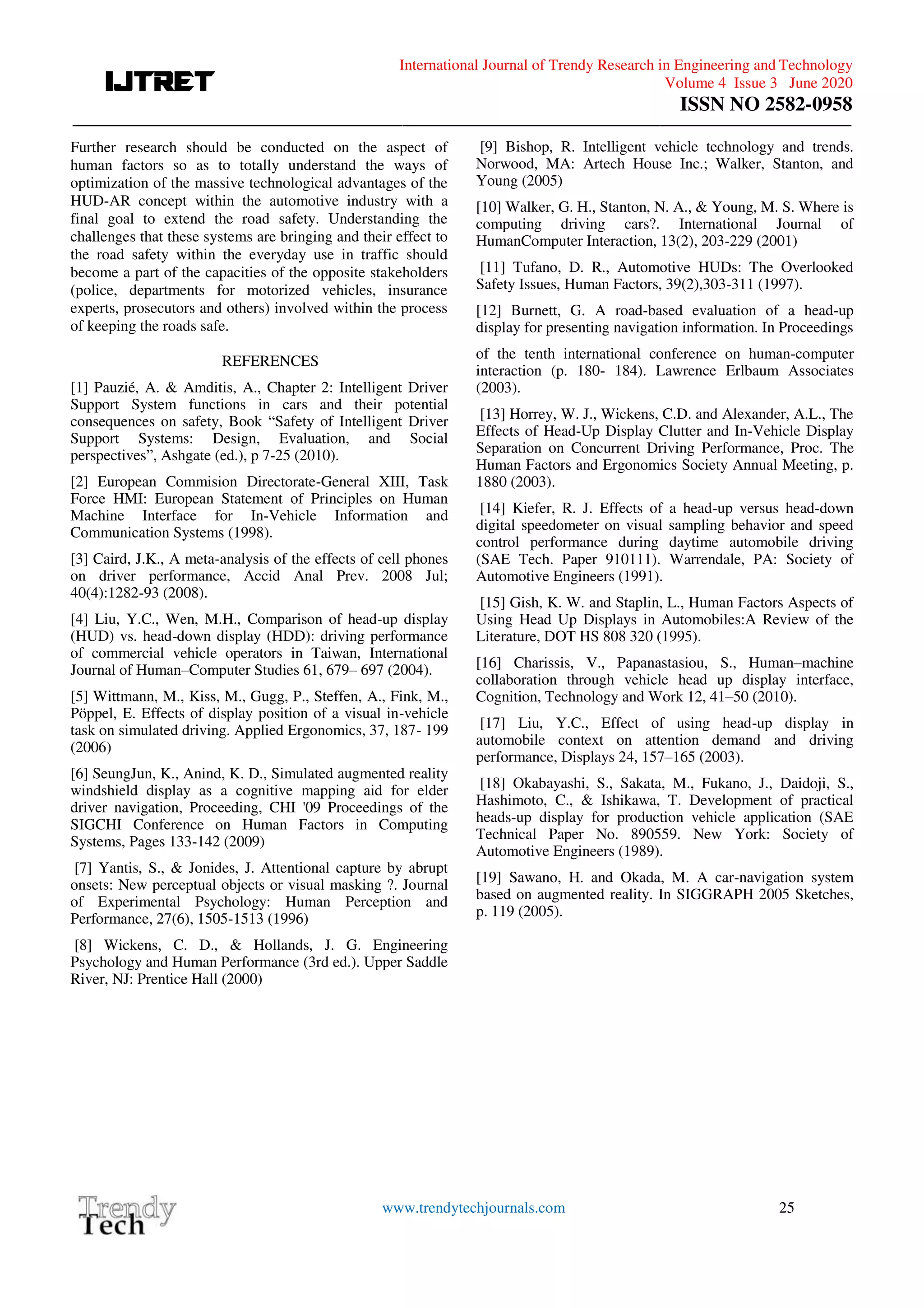 DRIVER ASSISTANCE FOR HEARING IMPAIRED PEOPLE USING AUGMENTED REALITY | PDF