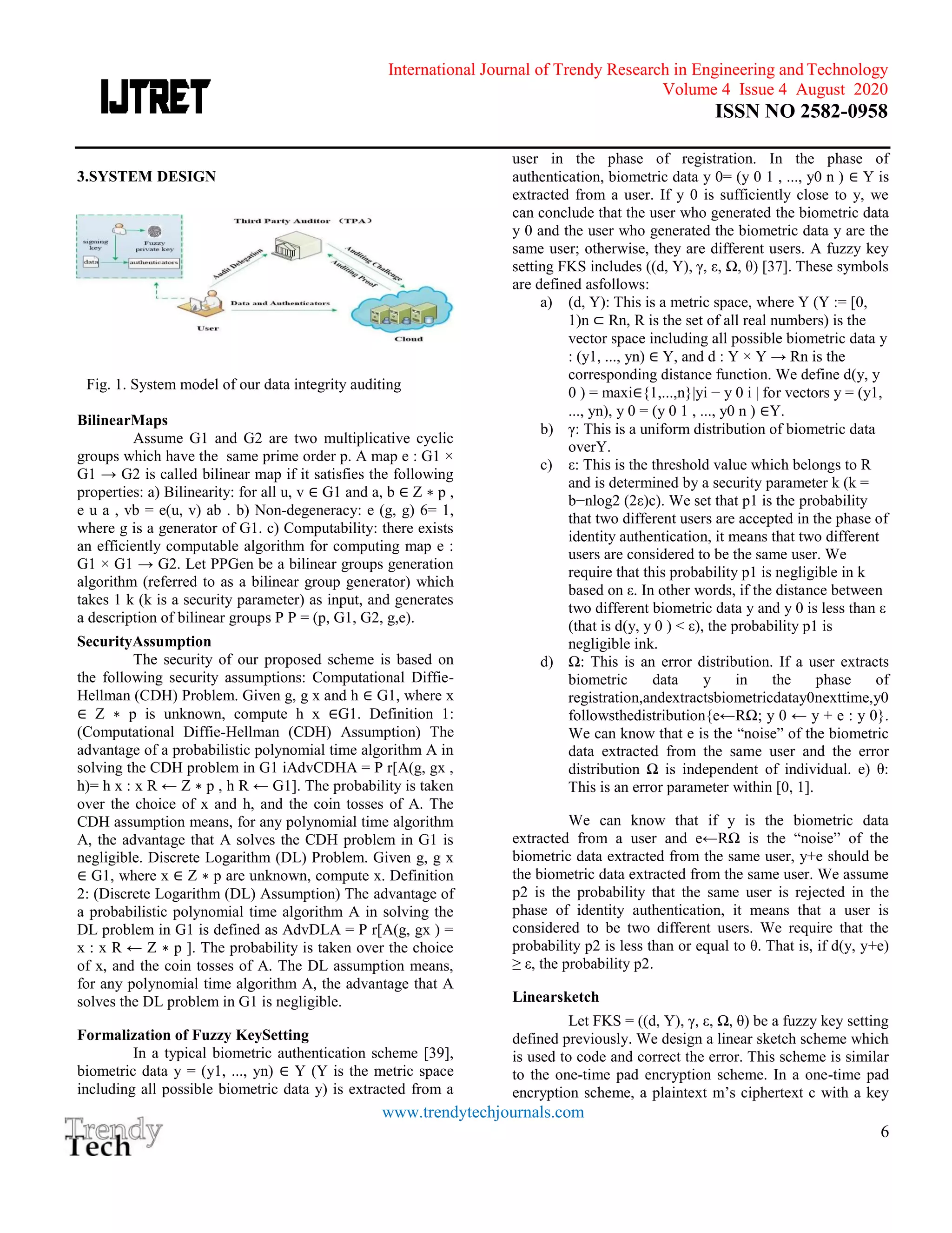 DATA INTEGRITY AUDITING WITHOUT PRIVATE KEY STORAGE FOR SECURE CLOUD STORAGE | PDF