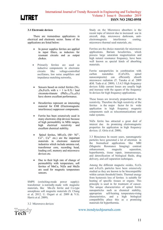 A REVIEW ON FERRITES – ITS CLASSIFICATION AND APPLICATIONS | PDF ...