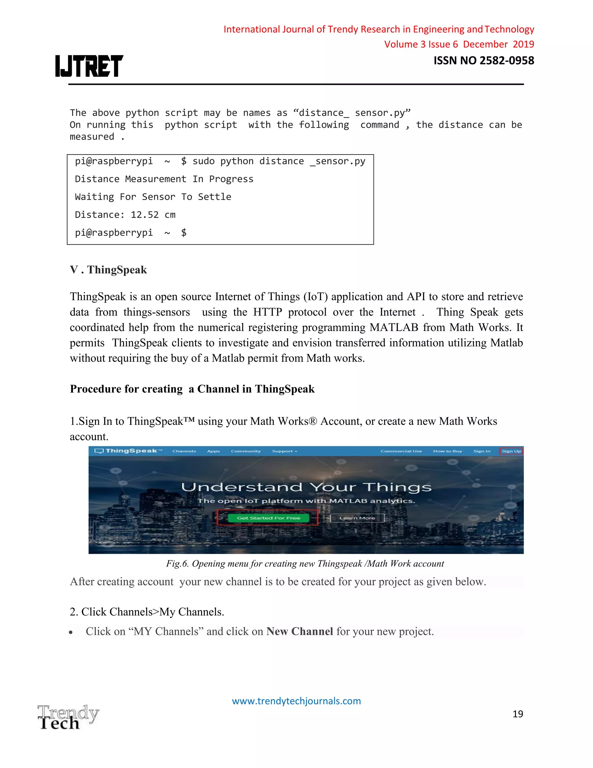 SENSOR DATA COMMUNICATION TO THNIGSPEAK IOT PLATFORM USING RASPBERRY P ...