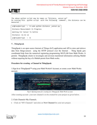 SENSOR DATA COMMUNICATION TO THNIGSPEAK IOT PLATFORM USING RASPBERRY P ...