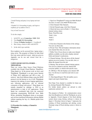 FLOOD ALERTING SYSTEM USING RASPBERRY PI & THINGSPEAK | PDF