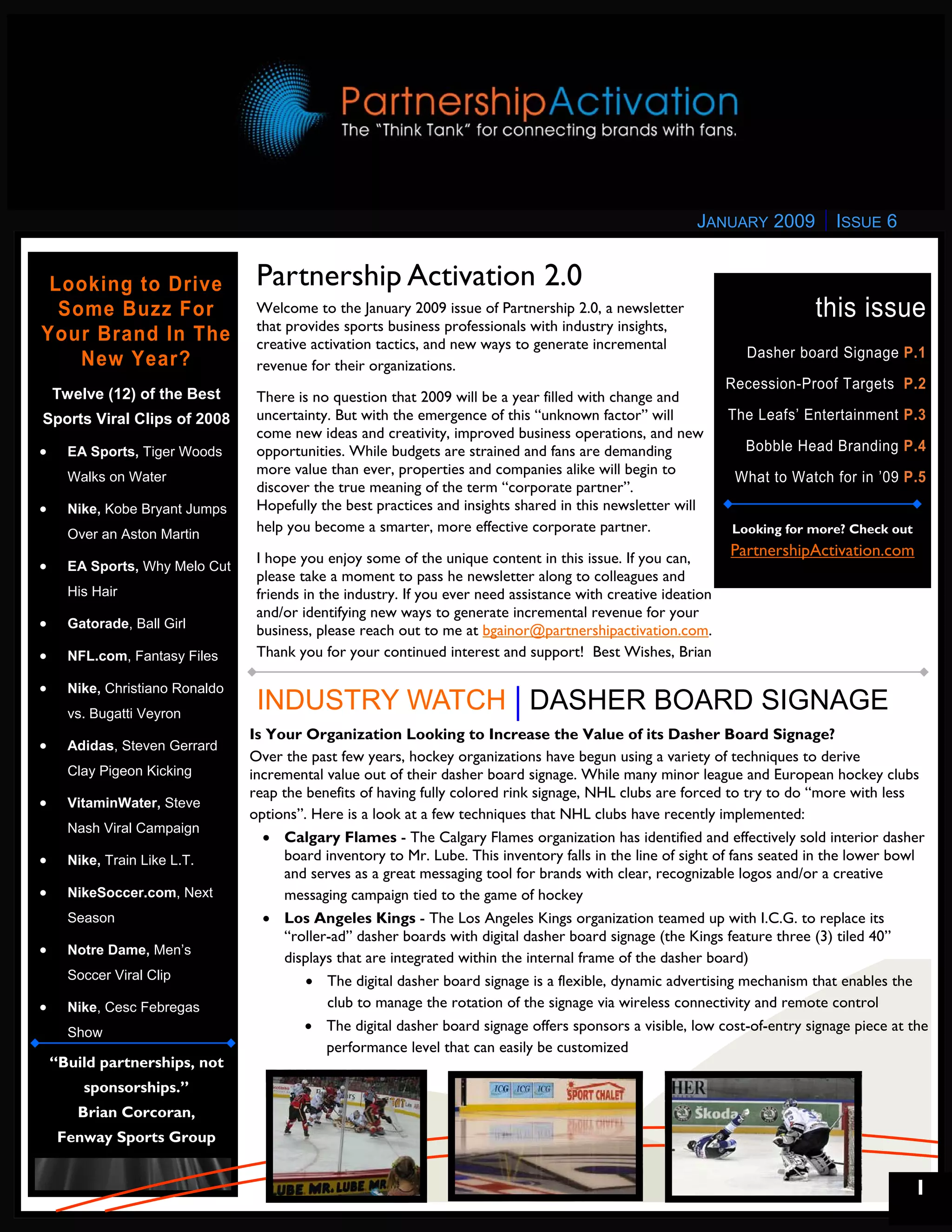 Partnership Activation 2.0 Newsletter - January 2009 | PDF