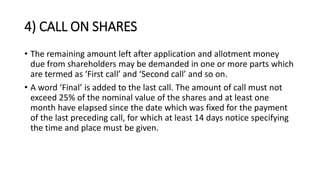 Issue and forfeiture of shares | PPTX