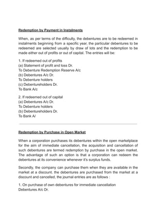 Issue And Redemption Of Debentures Pdf