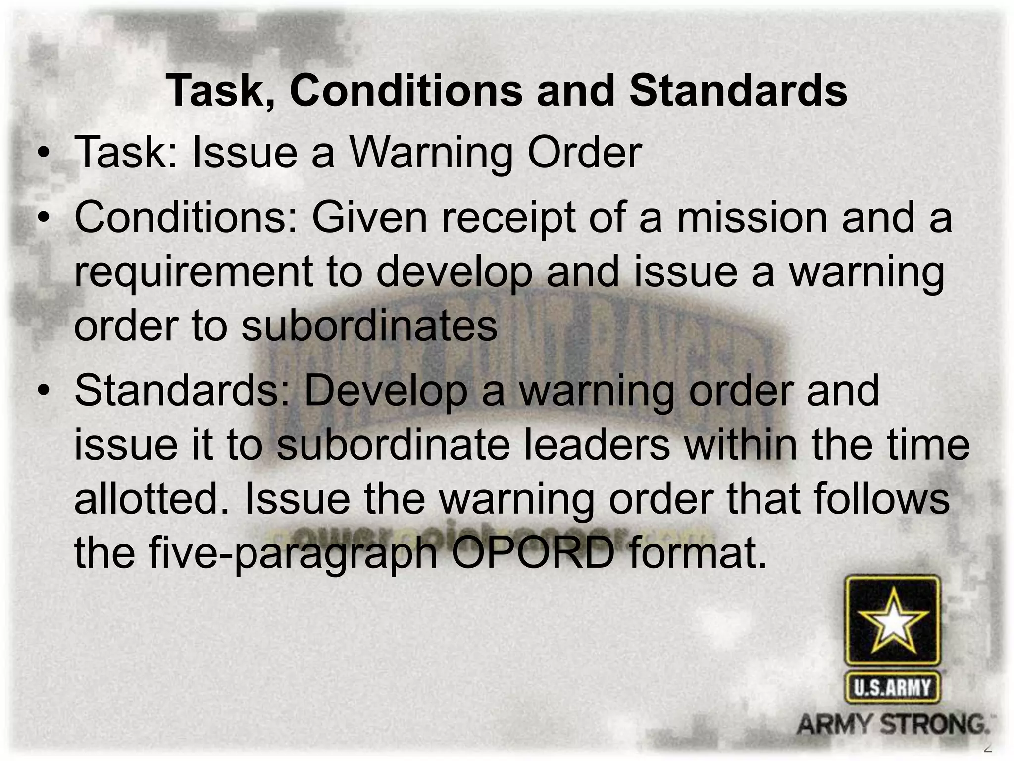 Issue a WARNO | PPTX