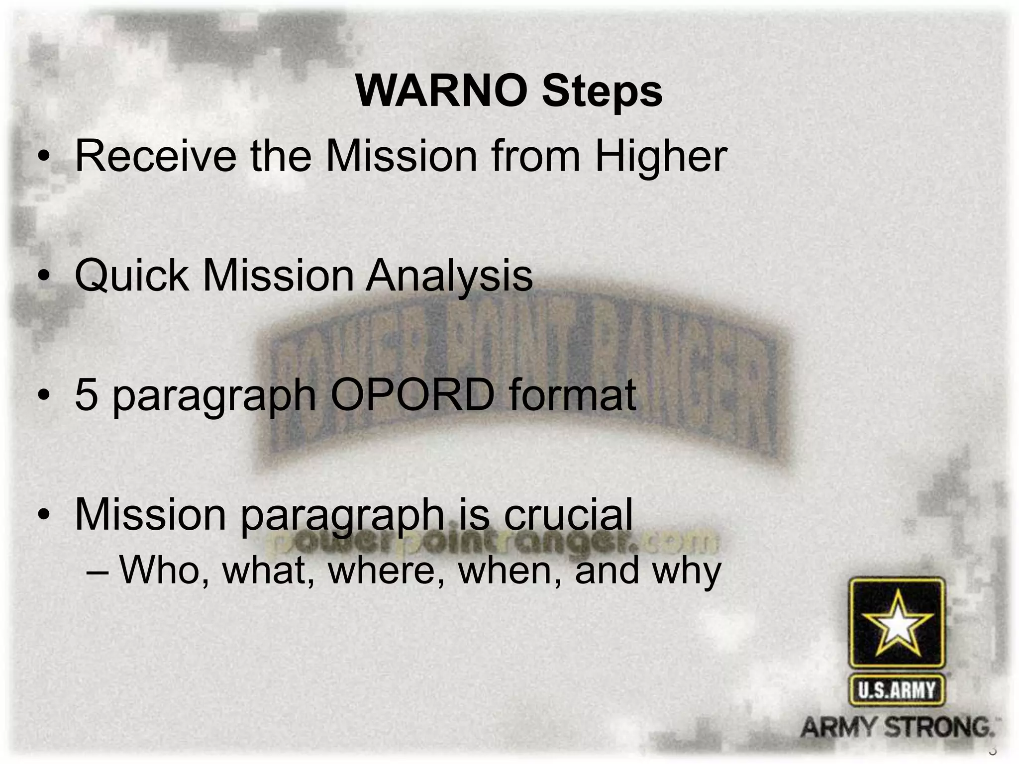 Issue a WARNO | PPTX