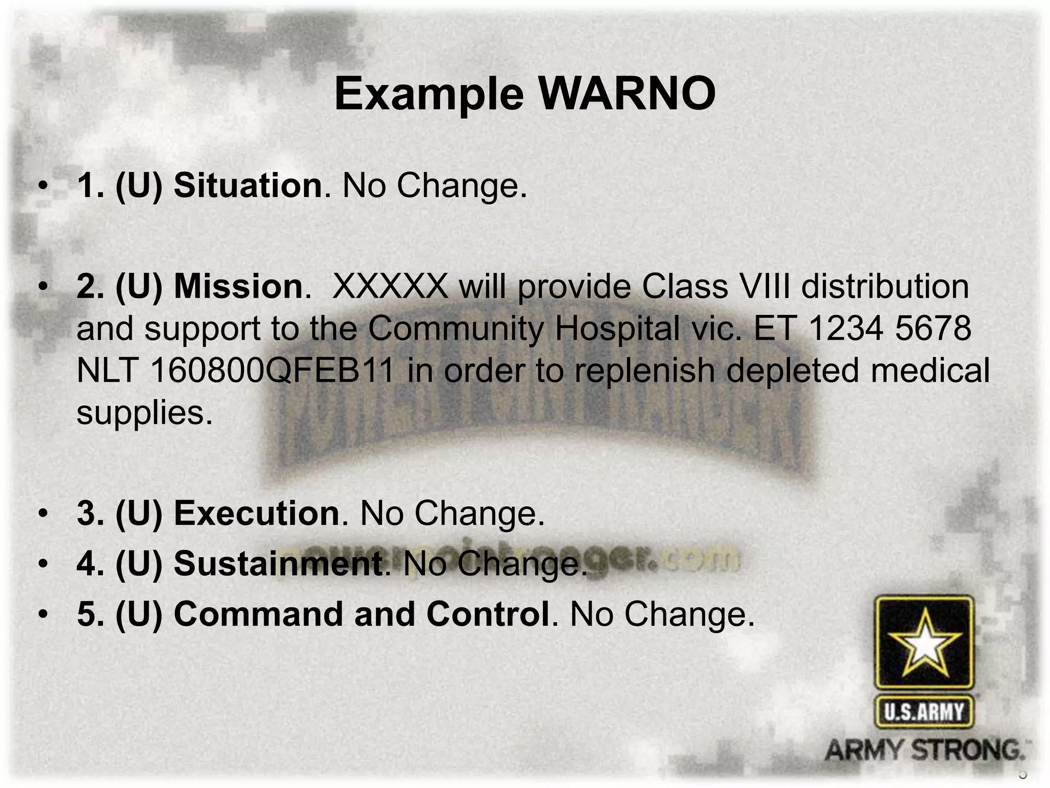 Issue a WARNO | PPTX