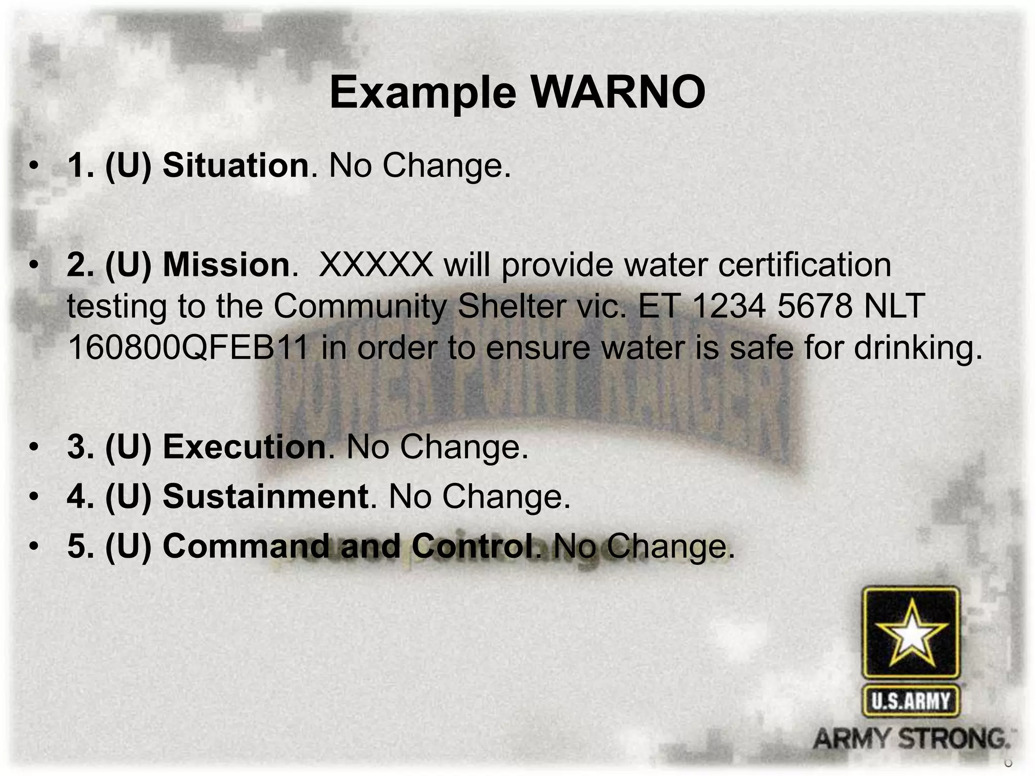 Issue a WARNO | PPTX