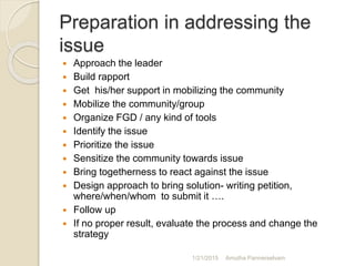 Developing plan to identify community issues | PPT