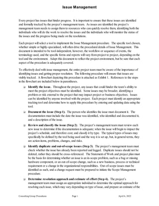 Issue management procedure | DOC