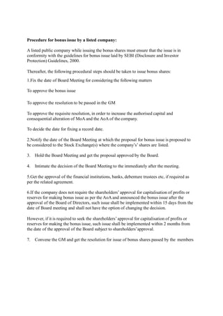 Issue of bonus share | PPTX