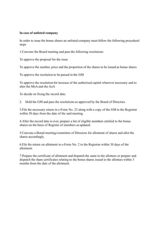 Issue of bonus share | PPTX