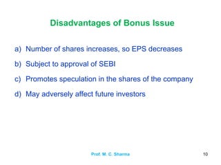 Issue of bonus shares in india | PPT