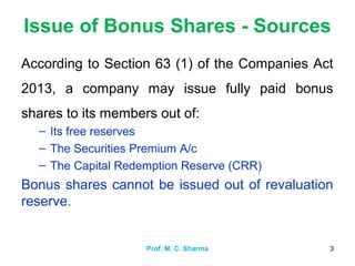 Issue of bonus shares in india | PPT