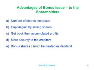 Issue of bonus shares in india | PPT