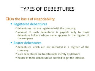 Issue of debentures | PPTX