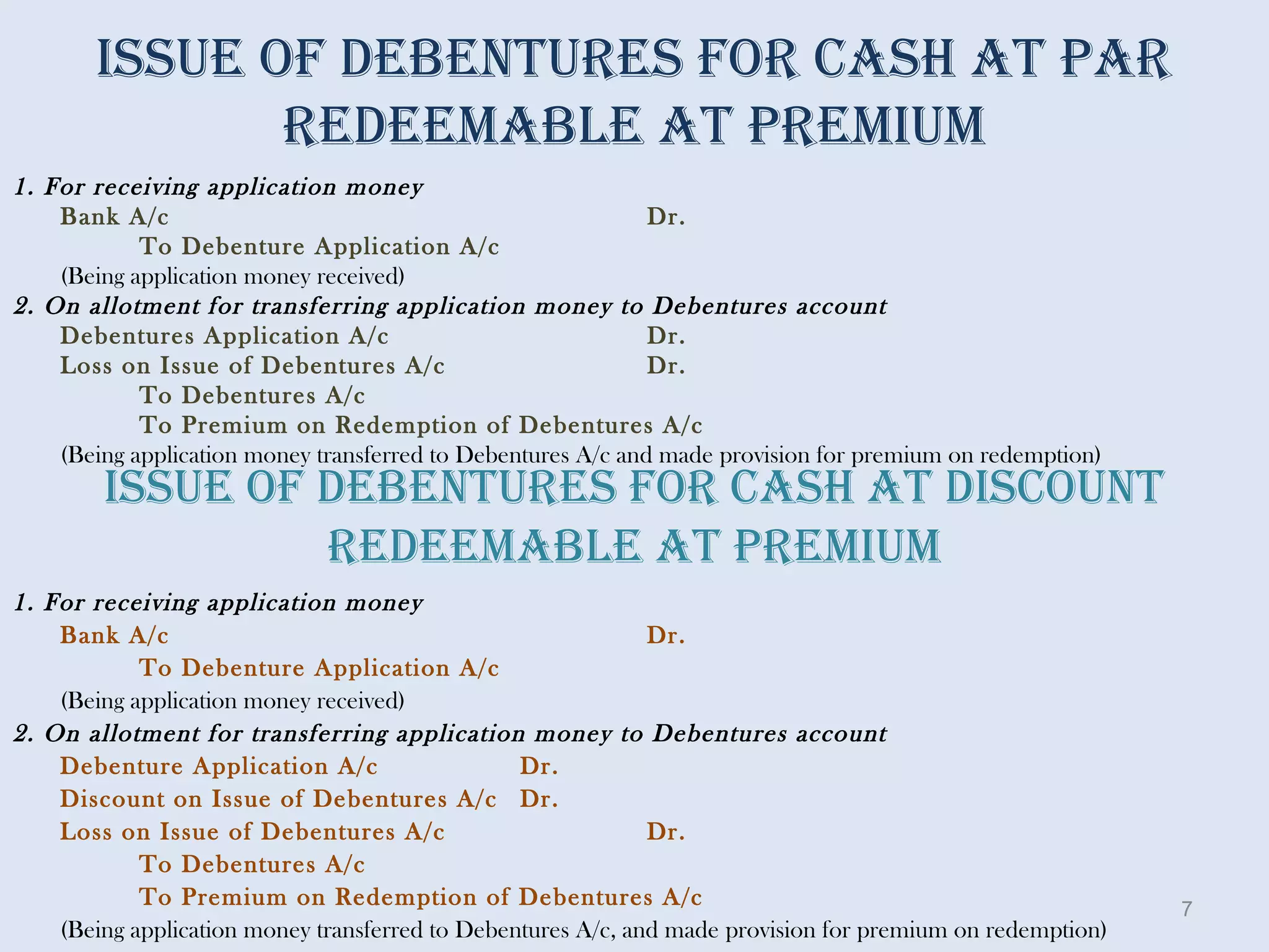 Issue of debentures | PPT