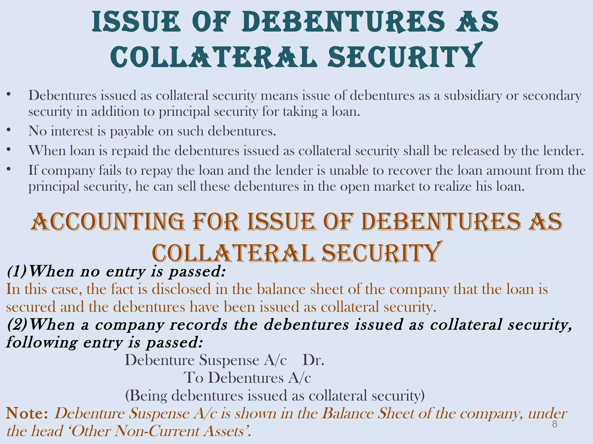 Issue of debentures | PPT
