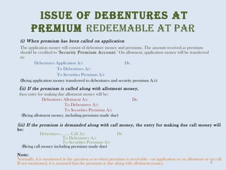 Issue of debentures | PPT