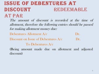 Issue of debentures | PPT