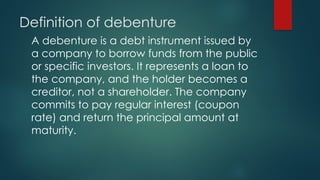 Issue of debentures.jsjannanmanajsnsnanan | PPTX
