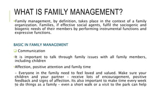 Issue of family management | PPTX
