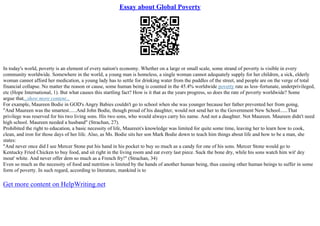 Issue Of Poverty In The World Essay | PDF