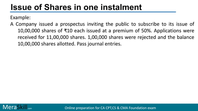 Issue of share at premium | PPTX