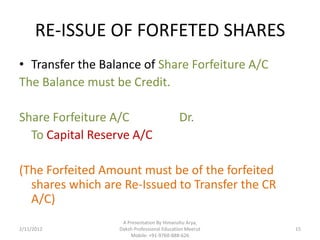 Issue of shares | PPTX