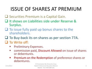 Issue of shares | PPTX