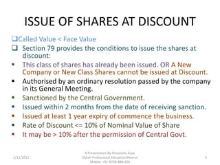 Issue of shares | PPTX