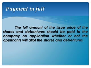 Issue of shares | PPTX