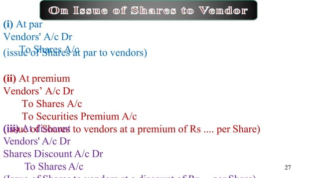 Unit -1 -An Overview of Issue of shares. | PPT