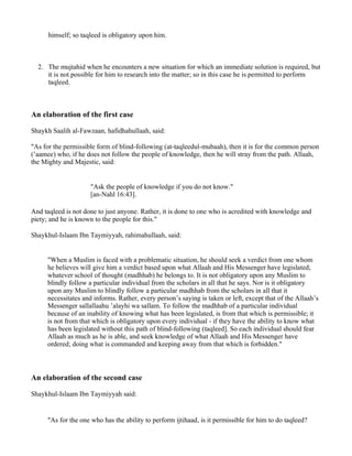 Issue Of Taqleed | PDF