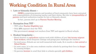 Issue related to teacher motivation, working conditions in urban and ...