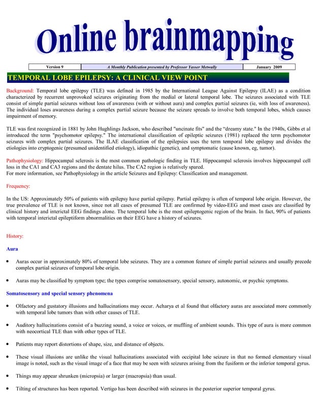 Issues in brainmapping...Temporal lobe epilepsy | PDF