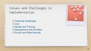 Issues and challenges in ehr implementation in primary care | PPTX