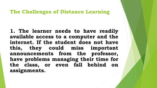 Issues and concerns on learning at a Distance | PPT