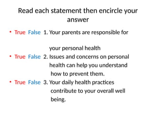 ISSUES AND CONCERNS ON PERSONAL HEALTH.pptx