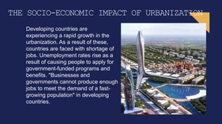 ISSUES AND IMPLICATIONS OF URBANIZATION | PPTX