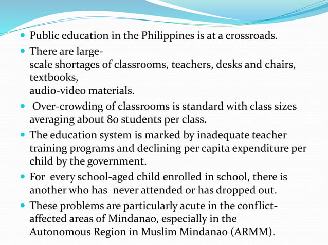 Issues and Problems in the Philippine Basic Education