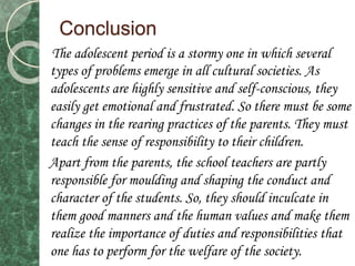 Issues and problems of adolescents | PPTX